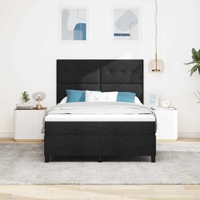 Postel s boxspringem s čelo Černá 140 x 190 cm textil 3339387