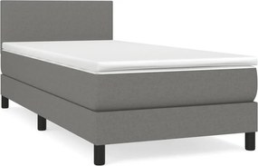 Box spring postel s matrací tmavě šedá 90x190 cm textil 3139858