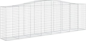 Klenuté gabionové koše 2 ks 400x50x120/140cm pozinkované železo 3145969