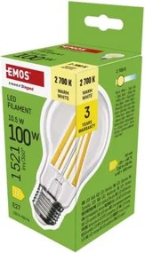 Emos lighting LED žárovka Filament A60 / E27 / 10,5 W (100 W) / 1521 lm / teplá bílá 1525743206