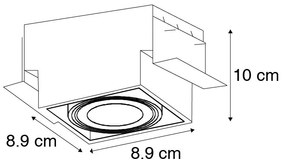 Sada 6 zapuštěných bodových světel černých GU10 sklopné bez rámu - Oneon