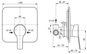 Ideal Standard Entela - Sprchová baterie pod omítku, komplet, Chrom, A6948AA