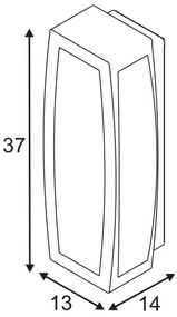 SLV 230045 Meridian box, nástěnné venkovní svítidlo, 1x20W, antracit, 37cm, IP54
