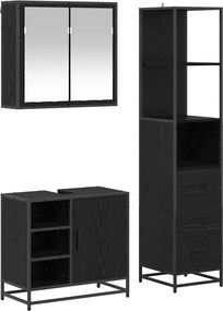 Sada koupelnového nábytku 3 ks Černý dub 65 x 33 x 60 cm 3402407