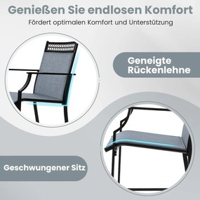 Costway Sada 2 zahradních židlí s rychleschnoucí látkou Vysoká terasová křesla
