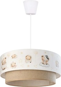 Brilagi- LED Dětský lustr na lanku BOBO 1xE27/60W/230V pr. 40 cm bílá/béž./medv.