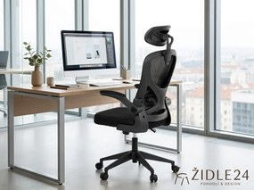 Ergonomická kancelářská židle ALEXANDRE - černá síťovina