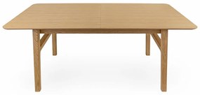 Rozkládací jídelní stůl s přídavnou deskou v dekoru dubu 90x180 cm Curved – Woodman