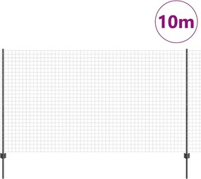 Euro plot s pilotem 10 x 1,4 m Ocel potažená PVC Šedá Síťovina 3336059