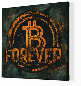 Obraz na plátně - Bitcoin B Forever FeelHappy.cz Velikost obrazu: 140 x 140 cm