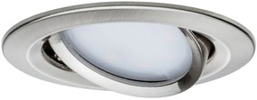 Paulmann 93878 Premium LED Slim Coin Satin, náklopná zápustná bodovka 3x6,8W LED 2700K stmívatelná, kartáčovaný kov, prům. 8,4cm