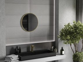 Mexen Loft, kulaté koupelnové zrcadlo 40 cm, barva rámu zlatá lesklá, 9850-040-040-000-50