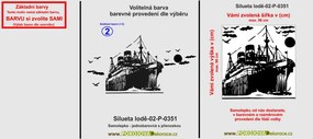 Silueta lodě-02, Samolepky na zeď
