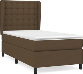 Box spring postel s matrací tmavě hnědá 80x200 cm textil 3128240
