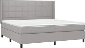 Box spring postel s matrací světle šedá 200 x 200 cm textil 3131457