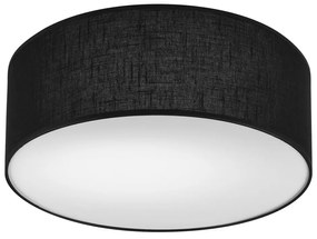 Černé stropní svítidlo s textilním stínidlem ø 35 cm Vivian – LAMKUR