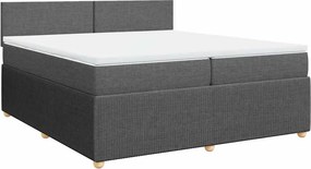Box spring postel s matrací tmavě šedá 200x200 cm textil 3287557