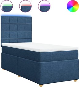 Box spring postel s matrací modrá 90x200 cm textil 3293469