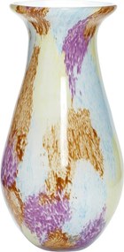 Váza Hübsch skleněná 30 cm modro-béžovo-fialová