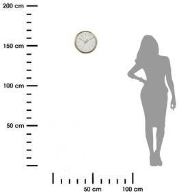Nástěnné hodiny Smart, bílá/zlatá