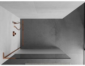 Mexen Kioto L, sprchová zástěna Walk-In 80 x 200 cm, 8mm čiré sklo-námraza, růžové zlato profil, 800-080-103-60-35