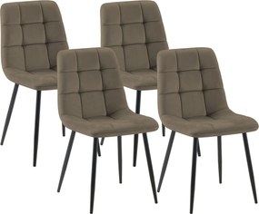 Sada 4 jídelních židlí Tilde samet – taupe