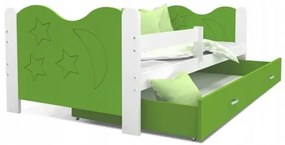 DOBRESNY Moderní dětská postel MIKOLAJ Color 190x80 cm BÍLÁ-ZELENÁ