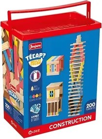 JEUJURA Dřevěná stavebnice Técap Multicolor / 200 dílků / od 3 let