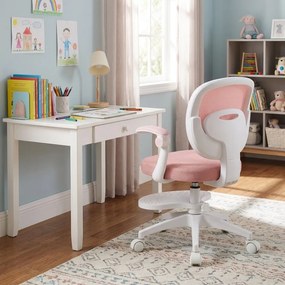 Dětská otočná židle Neoseat JUNI 008 s podnoží — látka, růžová