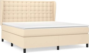 Box spring postel s matrací krémová 160x200 cm textil 3128298