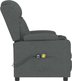 Elektrické masážní křeslo tmavě šedé textil 3098790
