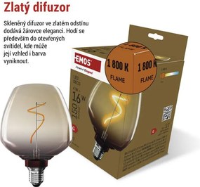 EMOS LED žárovka Filament jantar S123 4W E27 Z59G01