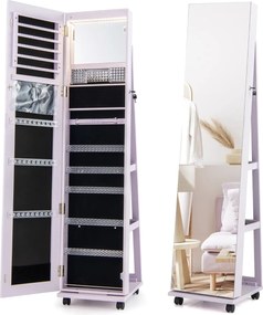 Costway Uzamykatelná šperkovnice s integrovaným make-up zrcadlem