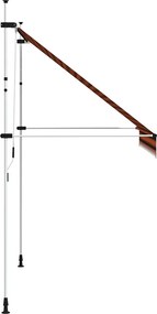 Ručně zatahovací markýza 250 cm oranžovo-hnědá 145837