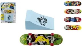 Prstový skateboard s rampou / Hračka / plast / 9 cm / mix barev / od 3