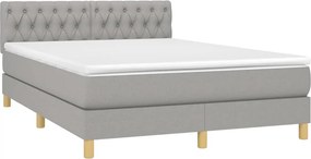 Box spring postel s matrací světle šedá 140 x 190 cm textil 3140849