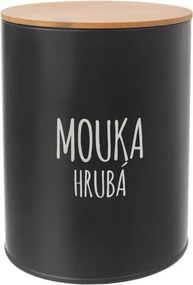 Kulatá plechová dóza HRUBÁ MOUKA Black