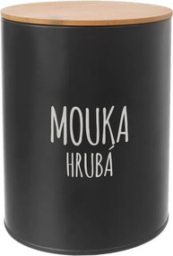 Kulatá plechová dóza HRUBÁ MOUKA Black