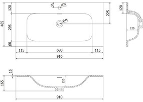 Mexen Orio, koupelnová skříňka 90 cm s umyvadlem Vela, 1 zásuvka, bílá lesklá, 91A10-09023-1-BF00-W23M00