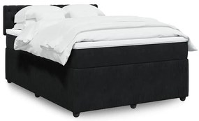 Box spring postel s matrací černá 140 x 190 cm samet 3287742