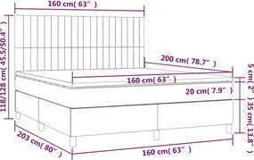 Box spring postel s matrací tmavě zelená 160x200 cm samet 3143154