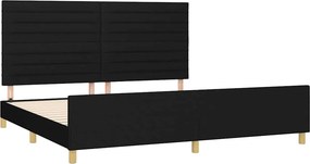Rám postele bez matrace černý 200 x 200 cm textil 3125164