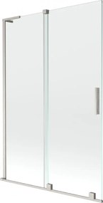 Mexen Velar L, 2-křídlová posuvná vanová zástěna 120 x 150 cm, 8mm čiré sklo, broušená ocel, 896-120-003-01-97