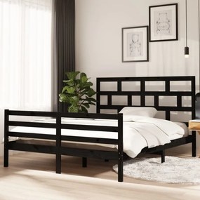 Rám postele černý masivní borovice 160 x 200 cm,  3101297 HangarStore.cz