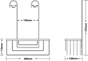 Gedy Gedy, SMART Police do sprchy závěsná, na baterii, 300x375x120 mm, gun metal, 248981