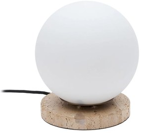 Bílá stolní lampa se skleněným stínidlem (výška 22 cm) Malachi – Kave Home