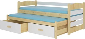 Postel dvojitá s matracemi TIARRO 180x80 přirozená borovice