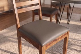 Designová židle Timber Sheesham / tmavě šedá ekokůže