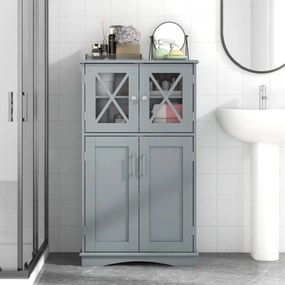 Costway WC skříňka do koupelny, na prádlo s dvířky – 60 × 30 × 108 cm