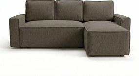Rozkládací oboustranná sedací souprava do L SMART BOUCLE 232x143 cm, šedohnědá